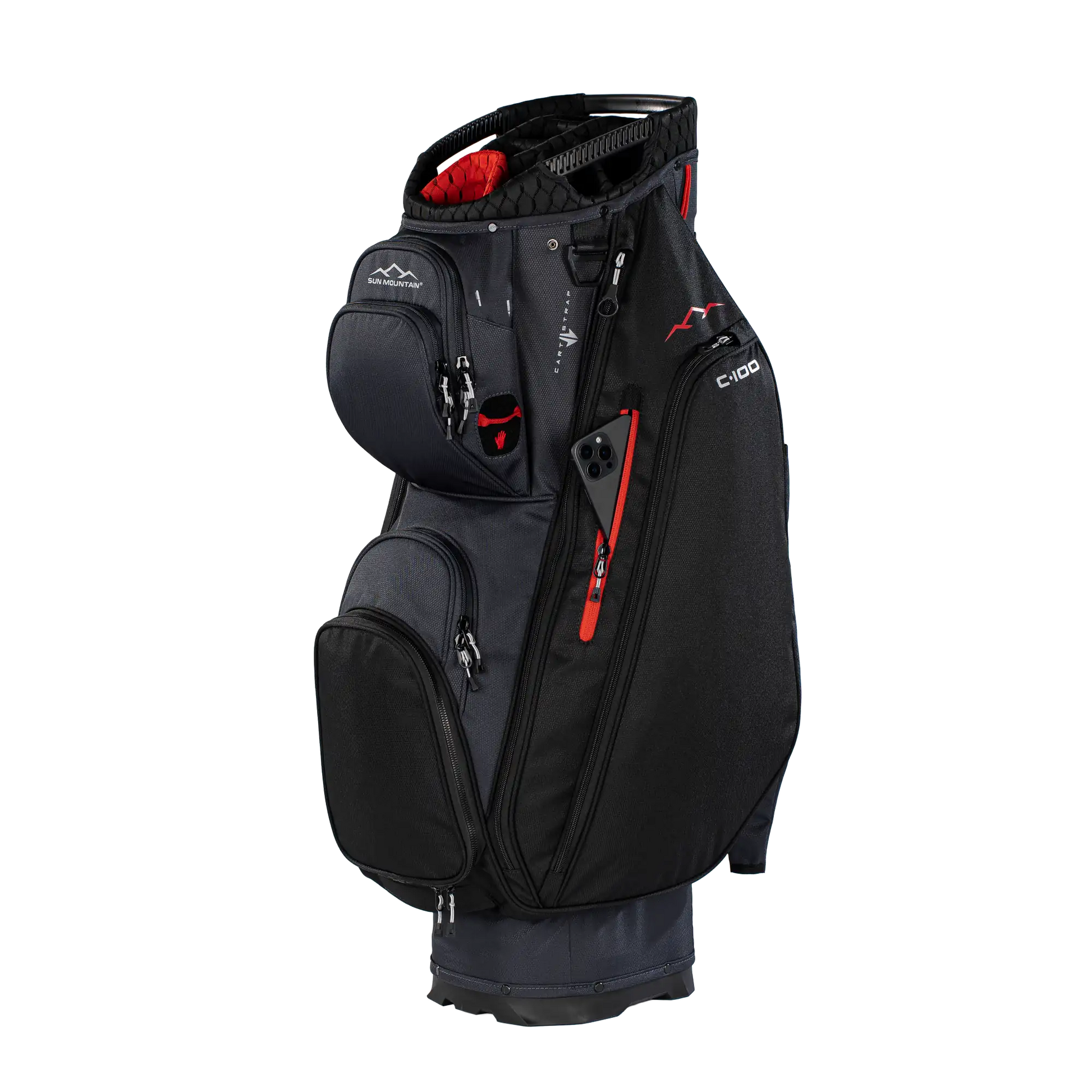 Sun Mountain C-100 kärrybägi - Steel Black/Red – sippulaproshop